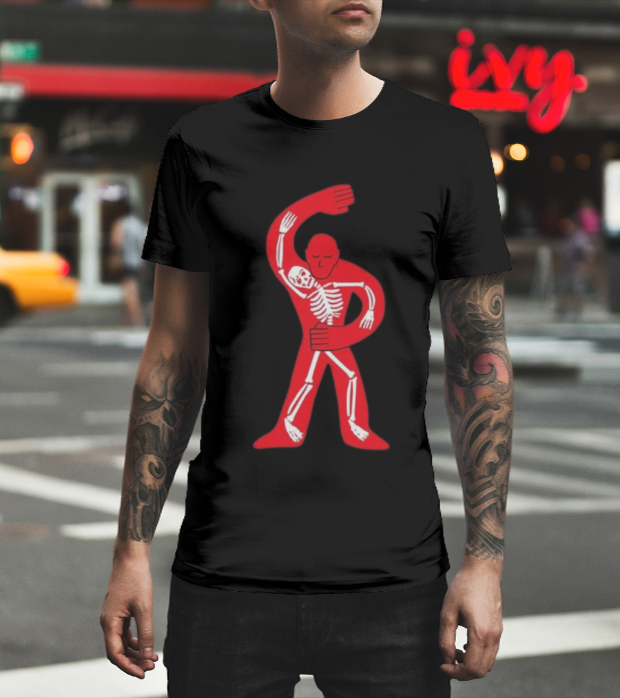 Lord Huron Dancing Skeleton Red Figure Hugging Skeleton T-Shirt