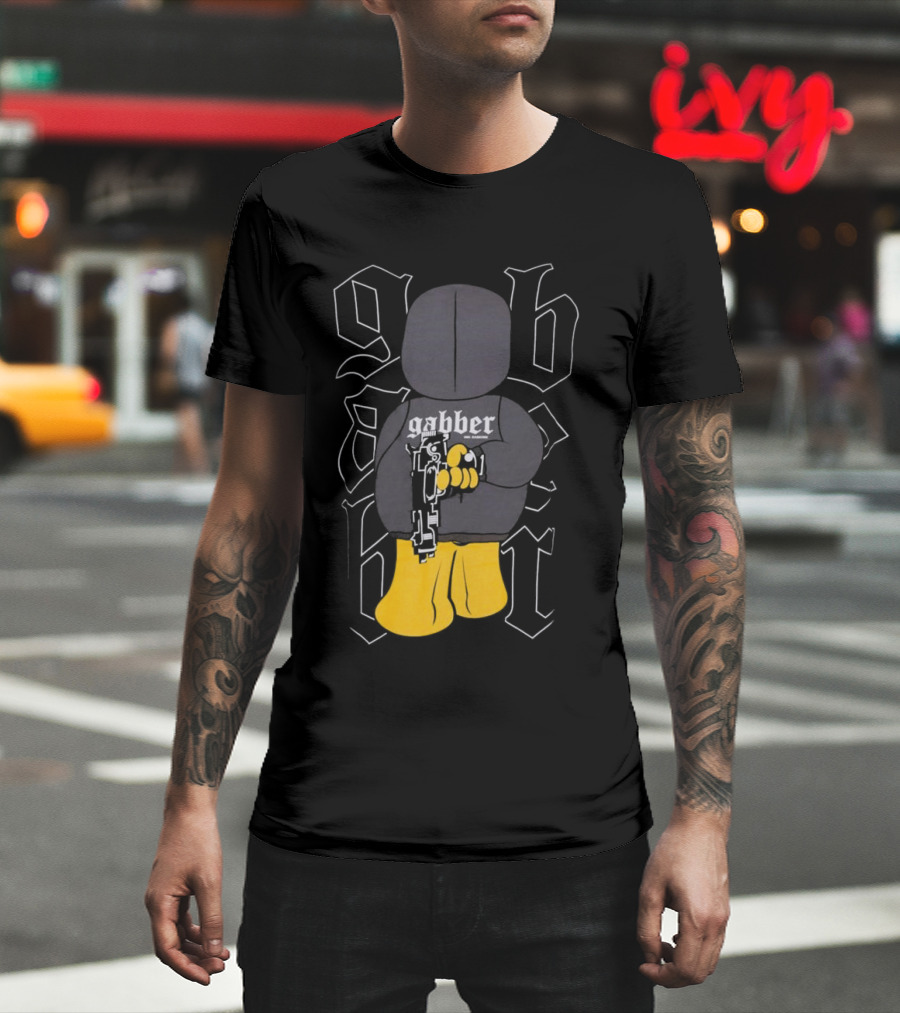 Paul Elstak Gabber Wanna Play Iconic Gabber Character With Toy Gun T-Shirt
