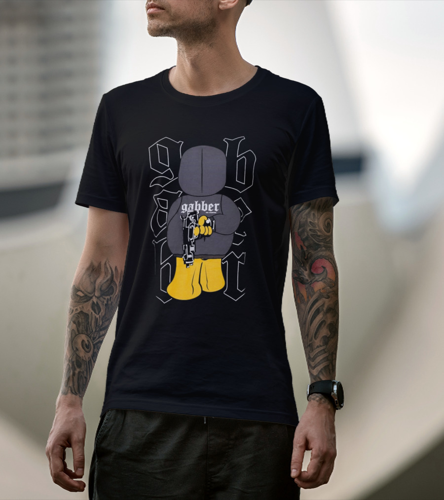 Paul Elstak Gabber Wanna Play Iconic Gabber Character With Toy Gun T-Shirt