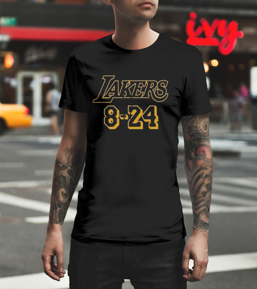 Kobe Bryant Los Angeles Lakers 8 24 Wordmark Classic T-Shirt