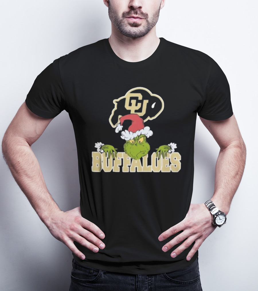 NCAA Colorado Buffaloes Grinch Christmas Football T-Shirt