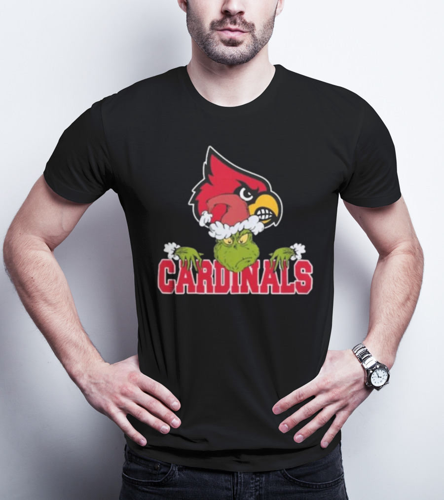 NCAA Louisville Cardinals Grinch Christmas Football T-Shirt