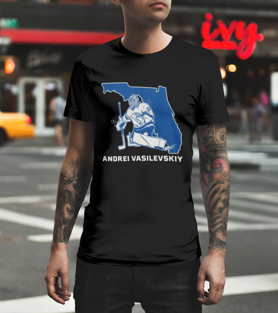 Andrei Vasilevskiy Tampa Bay Hockey Florida Map T-Shirt
