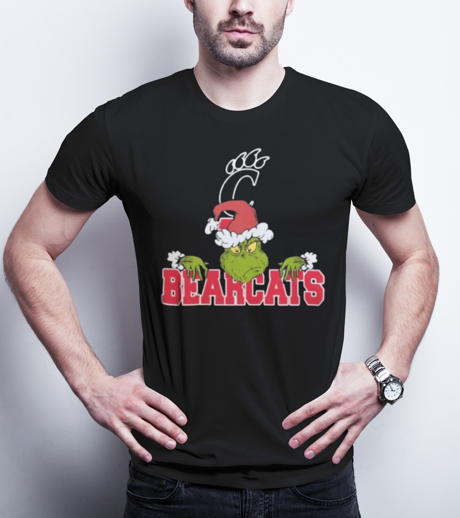 NCAA Cincinnati Bearcats Grinch Christmas Football T-Shirt