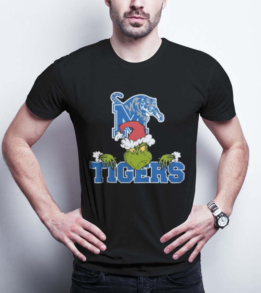 Memphis Tigers Grinch Christmas Football NCAA T-Shirt