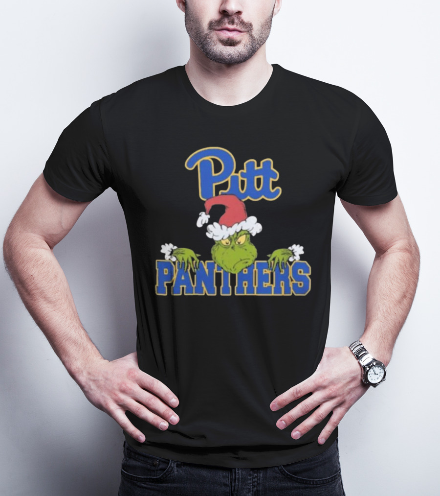 Pitt Panthers Grinch Christmas Football T-Shirt
