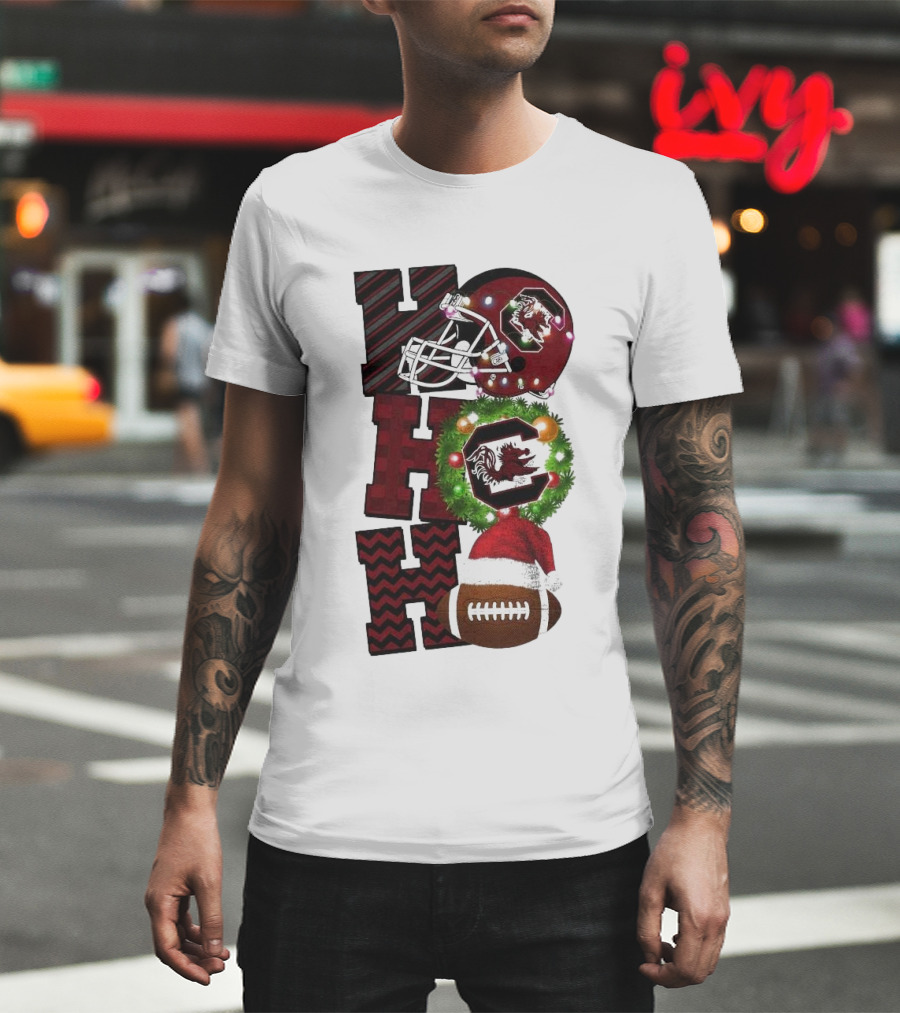 South Carolina Gamecocks Ho Ho Ho Christmas Football Game Day T-Shirt