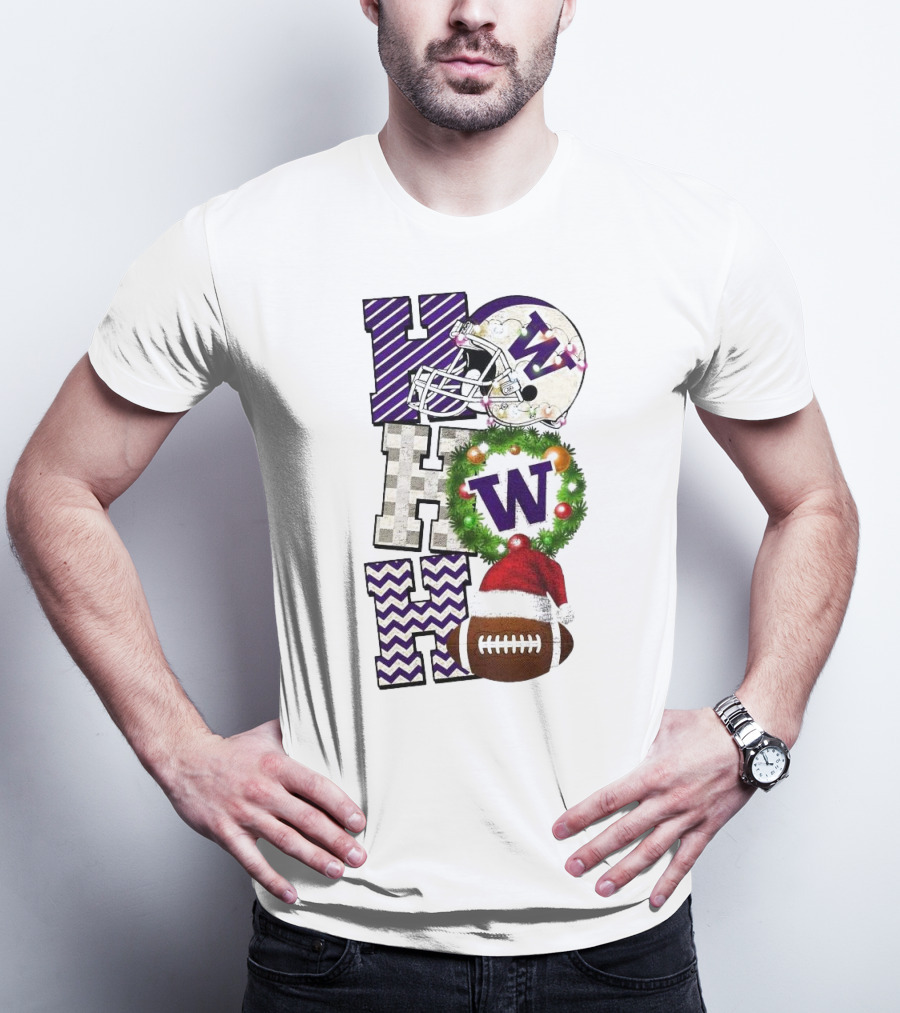 Washington Huskies Football Ho Ho Ho Christmas Game Day T-Shirt