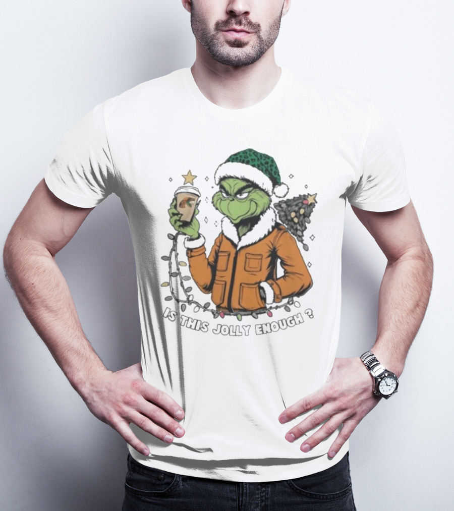 Florida A&M Rattlers X Santa Grinch Holding Coffee Is This Jolly Enough Merry Christmas T-Shirt