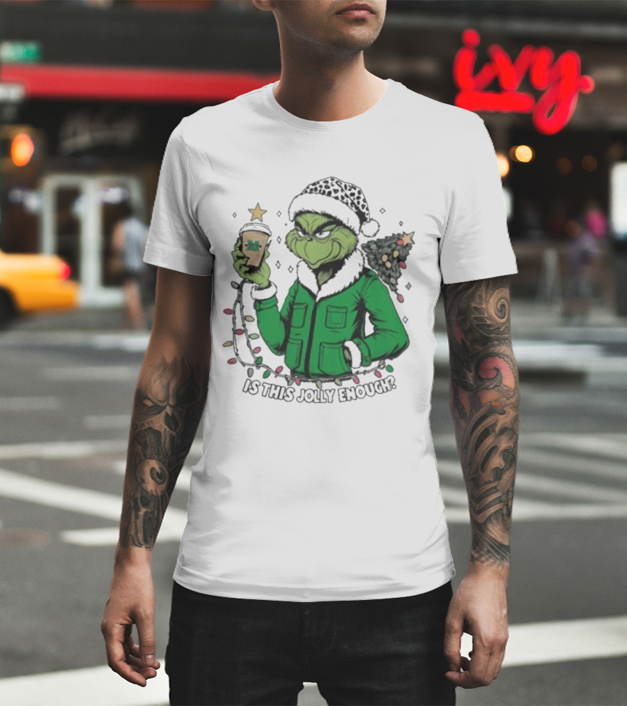 Marshall Thundering Herd Santa Grinch Is This Jolly Enough Merry Christmas T-Shirt