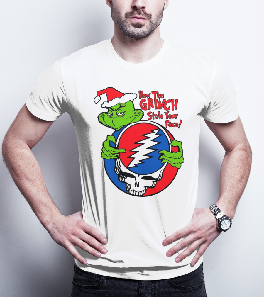 How The Grinch Stole Your Face Grateful Dead Christmas T-Shirt