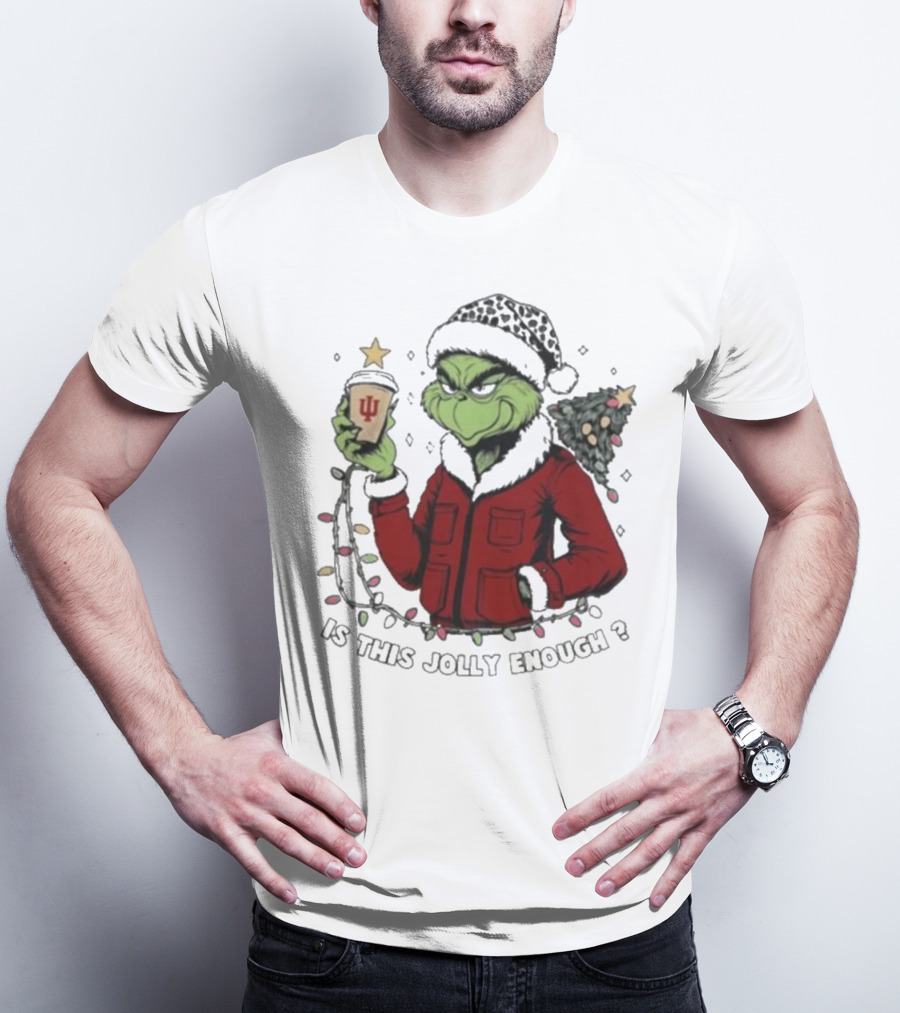 Indiana Hoosiers Grinch Is This Jolly Enough Merry Christmas T-Shirt