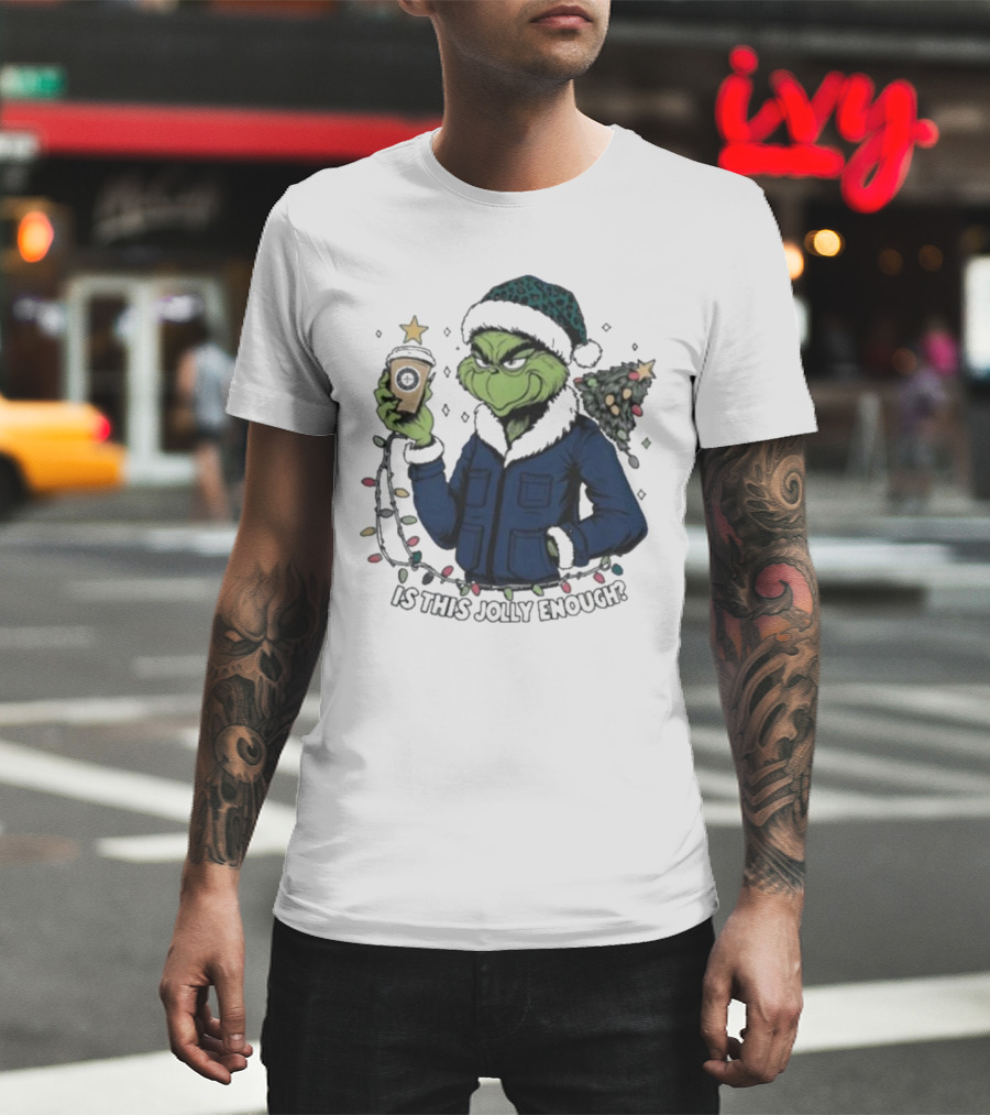 Seattle Mariners Grinch Christmas Jolly Enough Holiday Magic T-Shirt