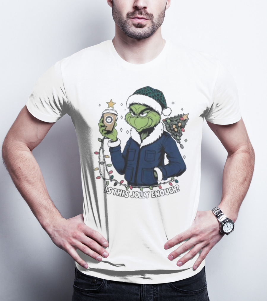 Seattle Mariners Grinch Christmas Jolly Enough Holiday Magic T-Shirt
