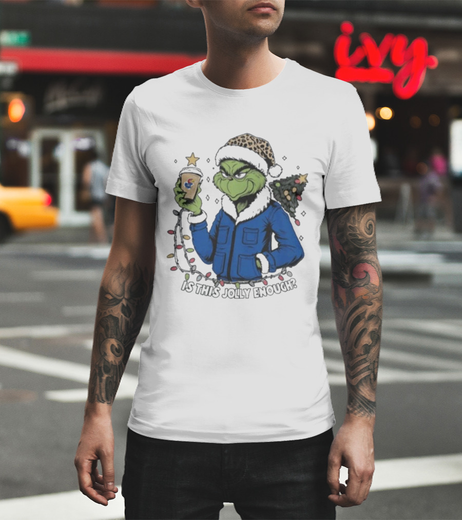 Kansas Jayhawks Grinch Is This Jolly Enough Merry Christmas T-Shirt