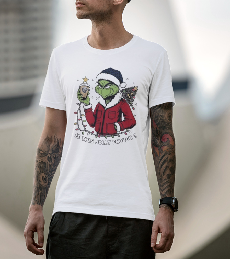 Liberty Flames Grinch Christmas Is This Jolly Enough Merry Christmas T-Shirt