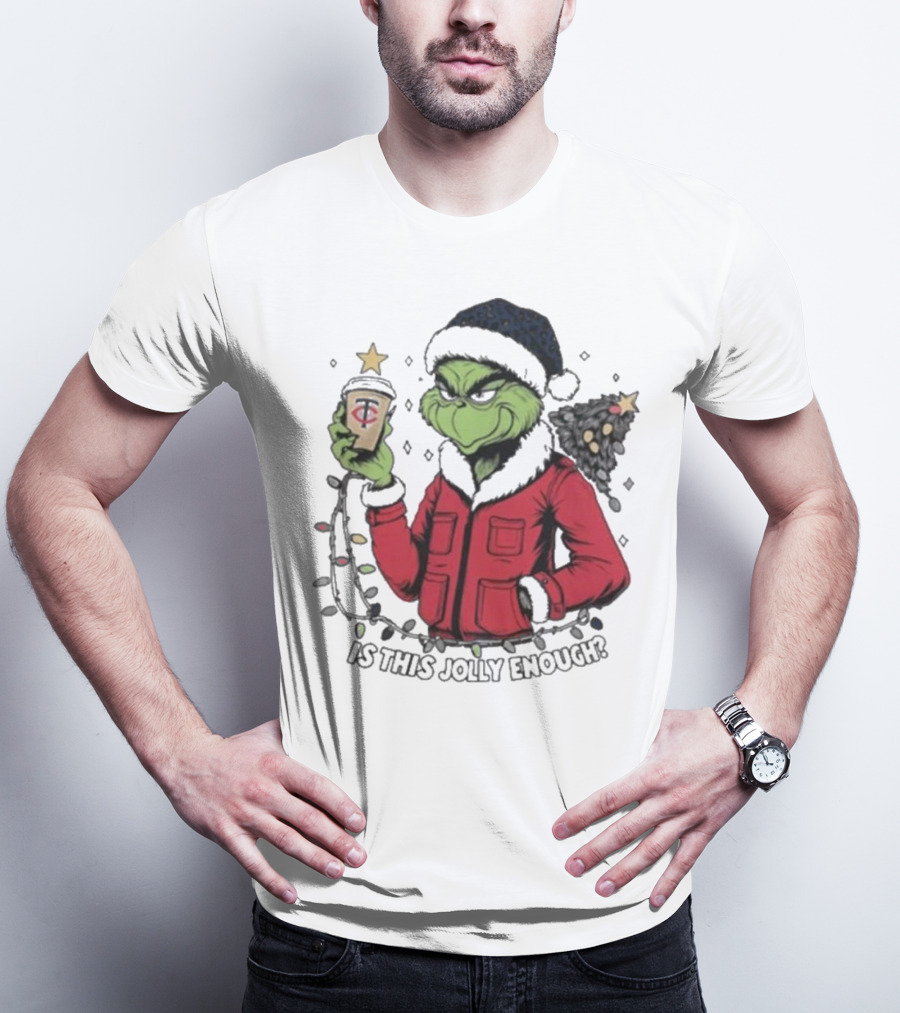 Minnesota Twins X Grinch Is This Jolly Enough Merry Christmas T-Shirt