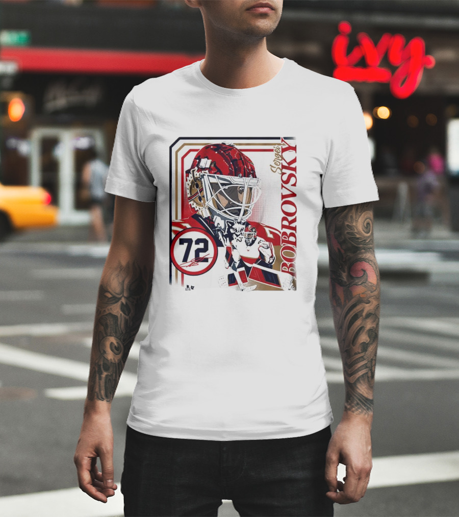 Sergei Bobrovsky 72 Collage Frame Hockey Goalie Mask Action Pose T-Shirt