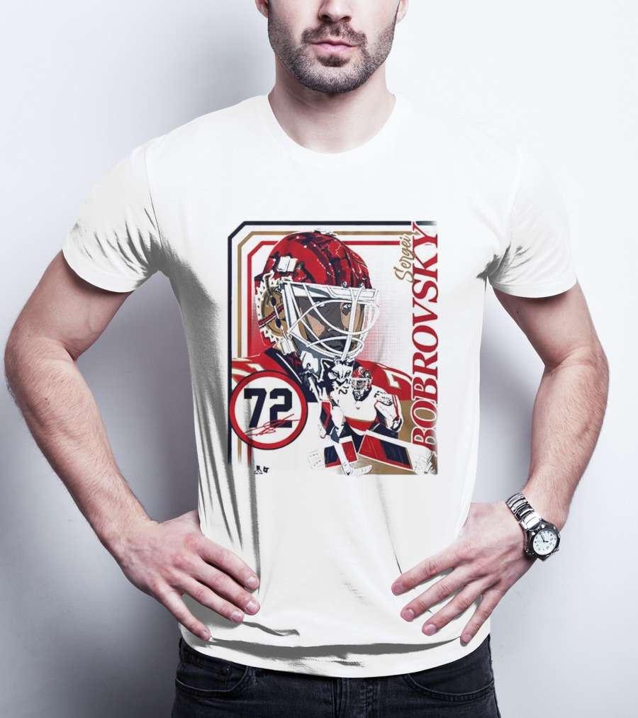 Sergei Bobrovsky 72 Collage Frame Hockey Goalie Mask Action Pose T-Shirt