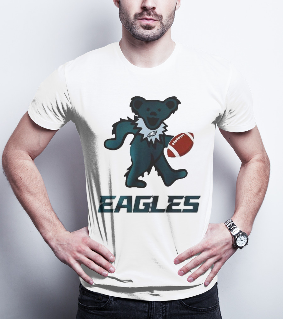 Eagles Football Bear With Grateful Dead Influence T-Shirt