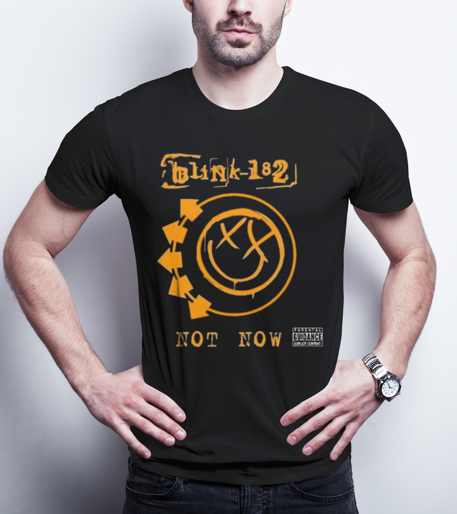Blink-182 Not Now Greatest Hits Album Parental Advisory Smiley T-Shirt