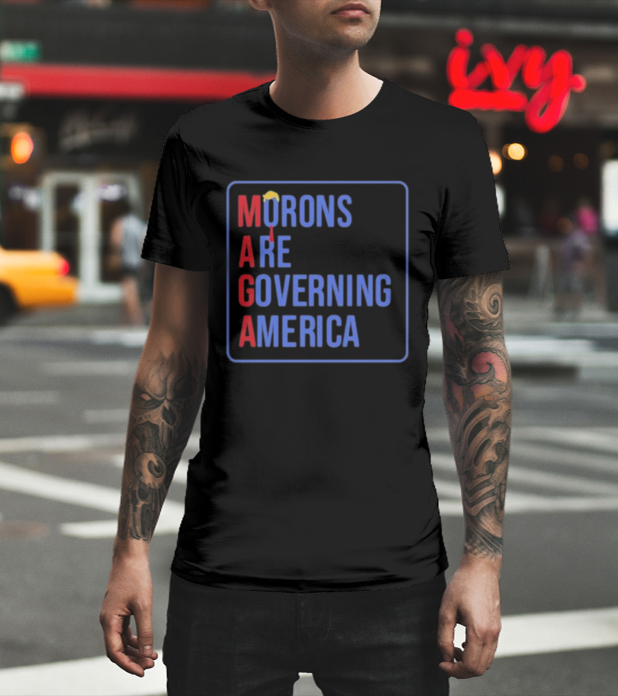 Morons Are Governing America MAGA Parody Text And Umbrella T-Shirt