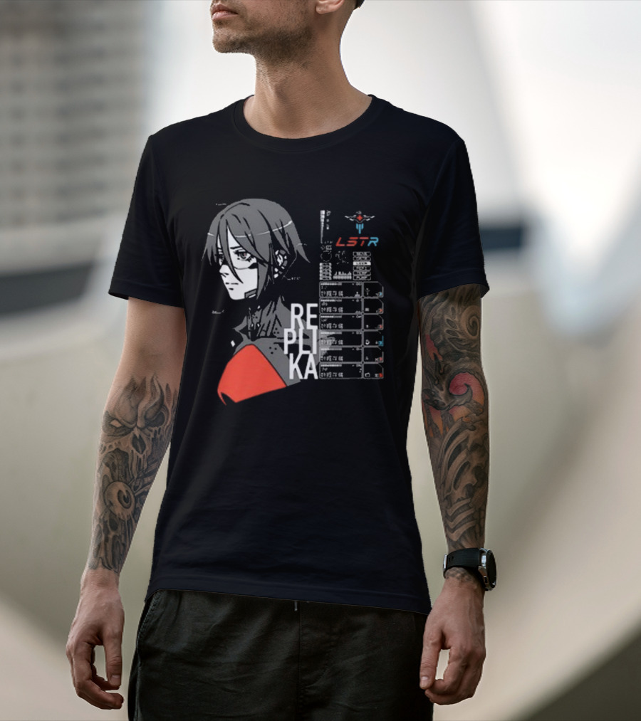 REPLIKA LSTR Wake Up Signalis Character Profile Black T-Shirt