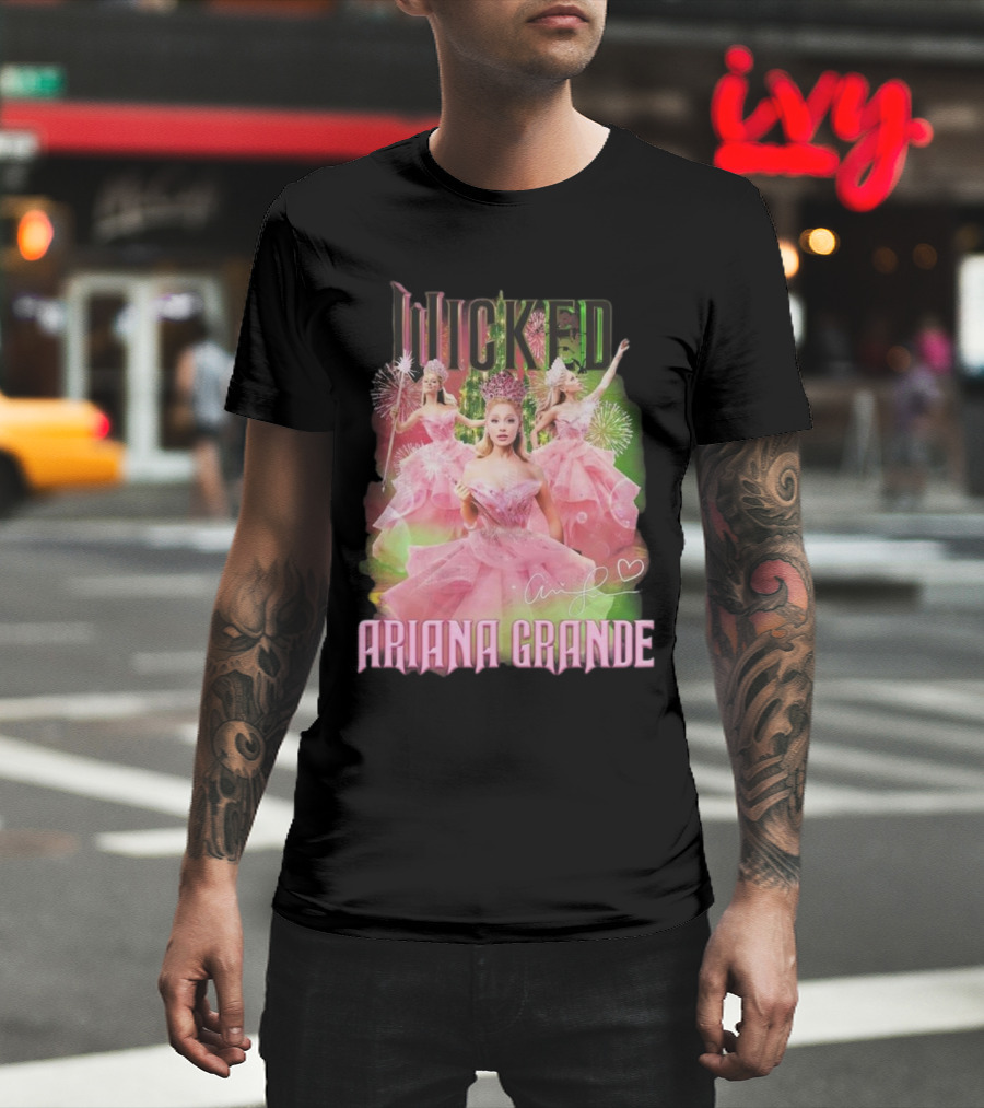 Wicked Ariana Grande Signature Pink Dress Trio T-Shirt