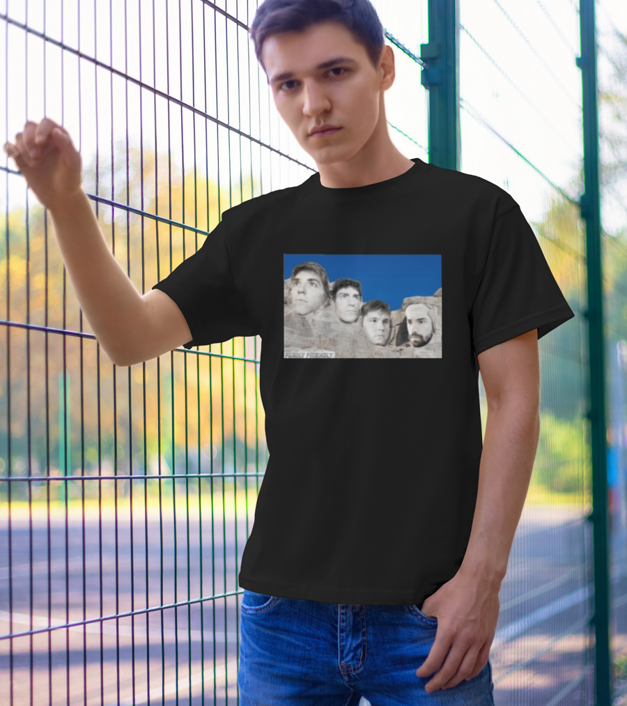 Family Friendly Mt. Rushmore Faces T-Shirt