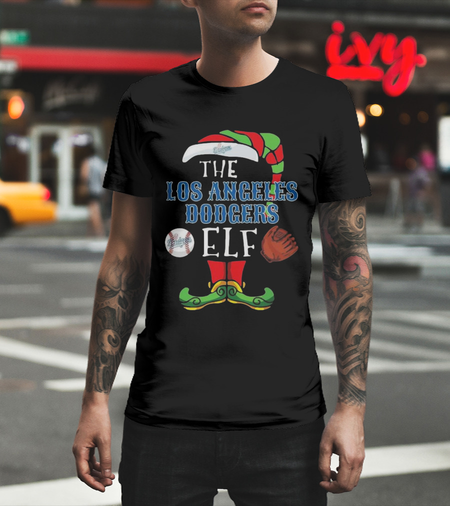 The Los Angeles Dodgers Elf Christmas Baseball T-Shirt