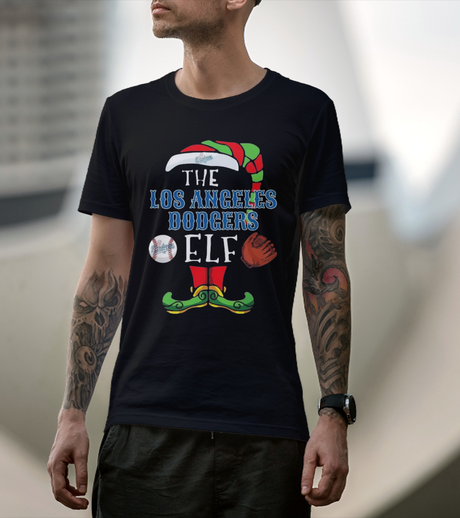 The Los Angeles Dodgers Elf Christmas Baseball T-Shirt