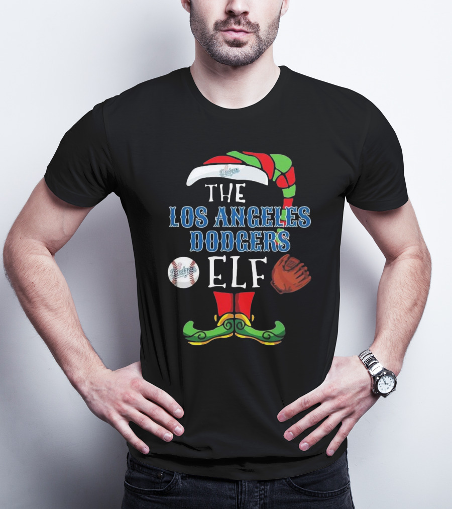 The Los Angeles Dodgers Elf Christmas Baseball T-Shirt