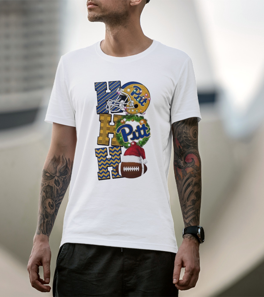 Pitt Christmas Game Day Ho Ho Ho Panthers Football T-Shirt
