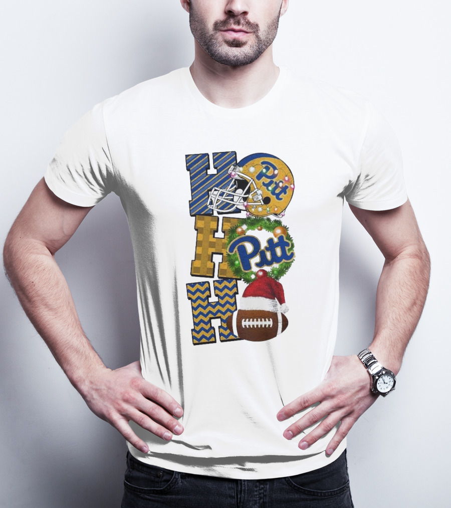Pitt Christmas Game Day Ho Ho Ho Panthers Football T-Shirt