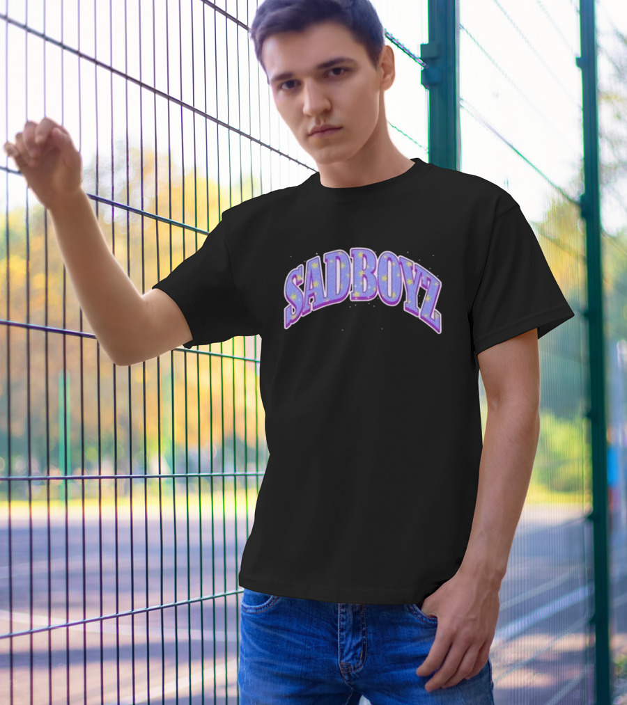 Sad Boyz Purple Rhinestone Star T-Shirt