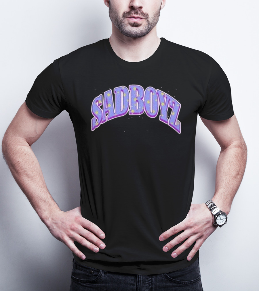 Sad Boyz Purple Rhinestone Star T-Shirt