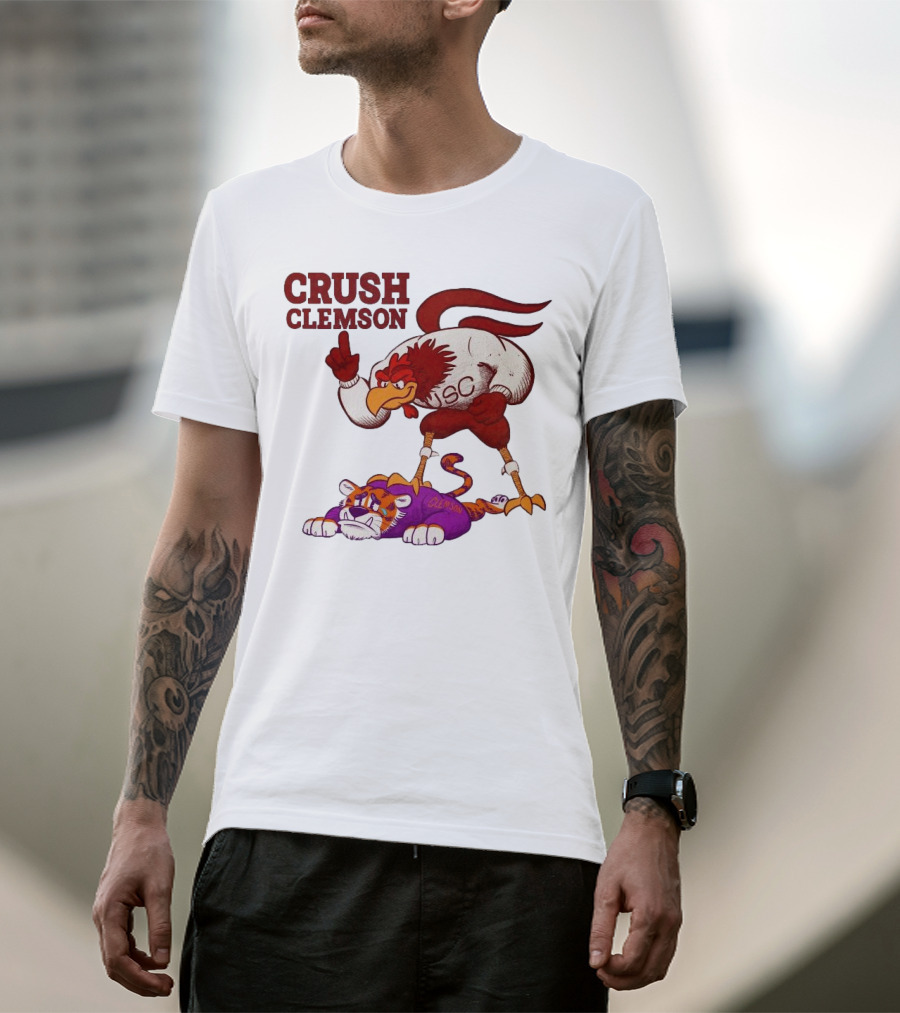 Crush Clemson USC Gamecocks Defeat Tigers Mascot T-Shirt