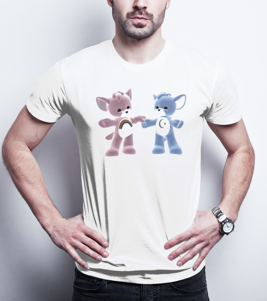Signed Carebear Rainbow And Moon Duo T-Shirt