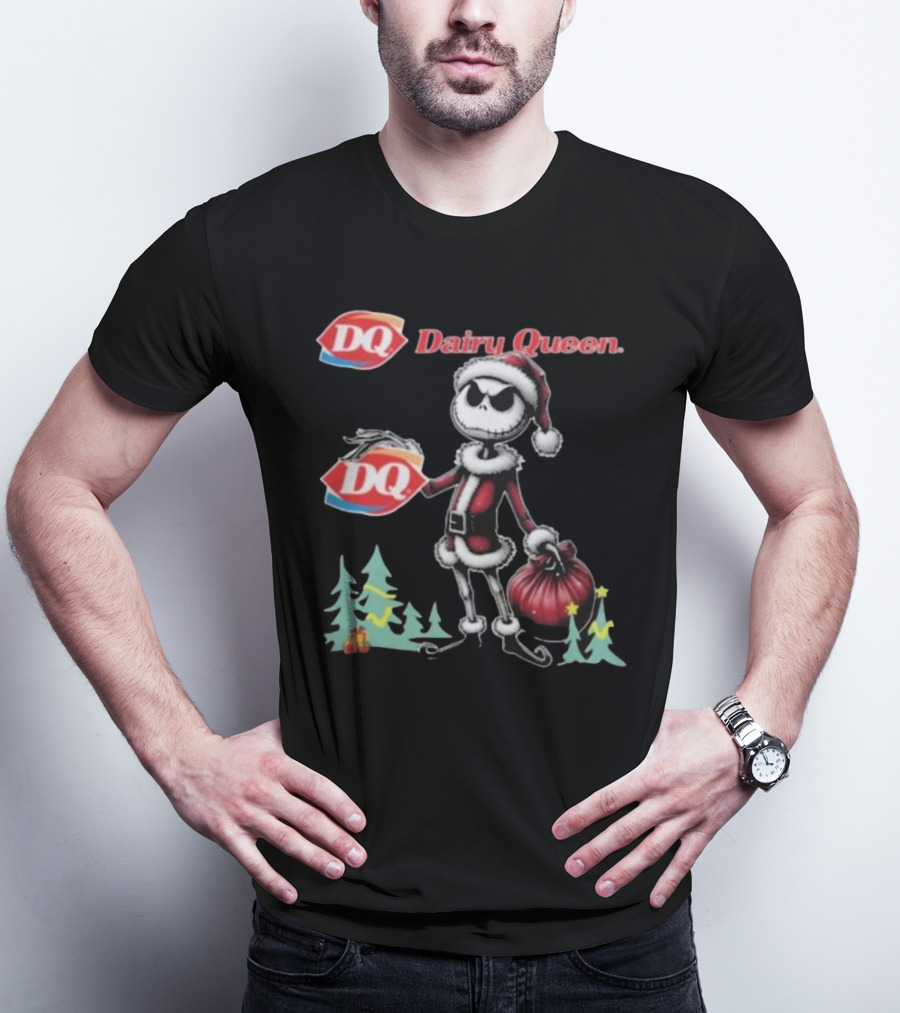Santa Jack Skellington Dairy Queen Merry Christmas T-Shirt