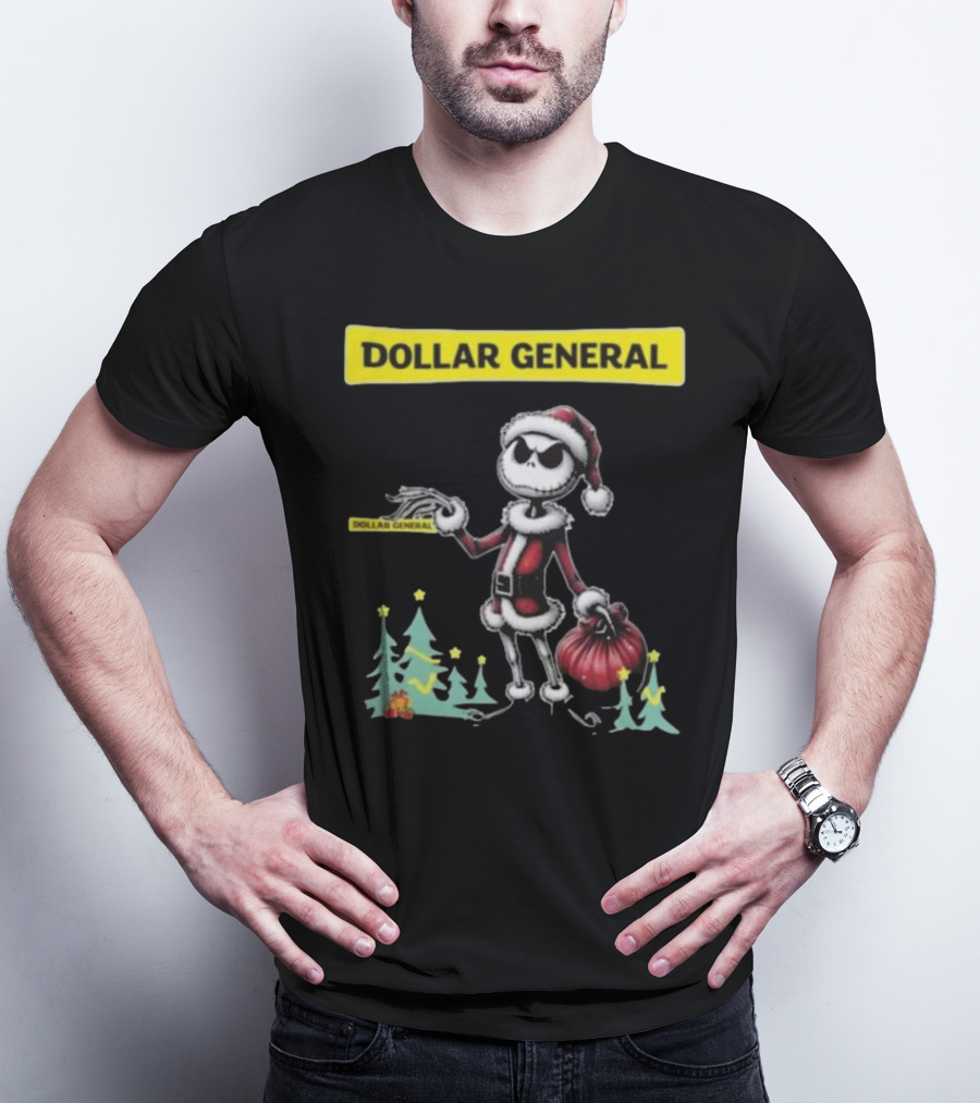 Santa Jack Skellington Dollar General Merry Christmas T-Shirt