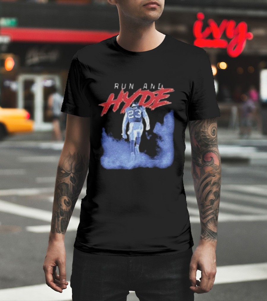 Run And Hyde Football 23 Blue Smoke Trail T-Shirt