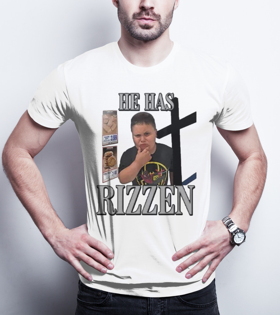 He Has Rizzen Rizzler Costco Guy With Spider-Man Shirt And Price Tags T-Shirt