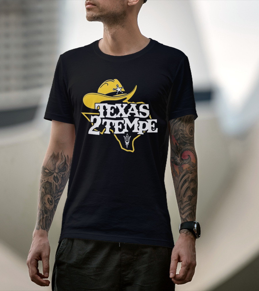 Kenny Dillingham Texas 2 Tempe Cowboy Hat State Outline Pitchfork T-Shirt