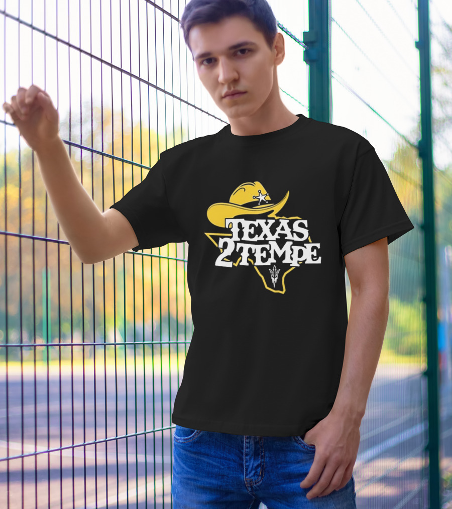 Kenny Dillingham Texas 2 Tempe Cowboy Hat State Outline Pitchfork T-Shirt
