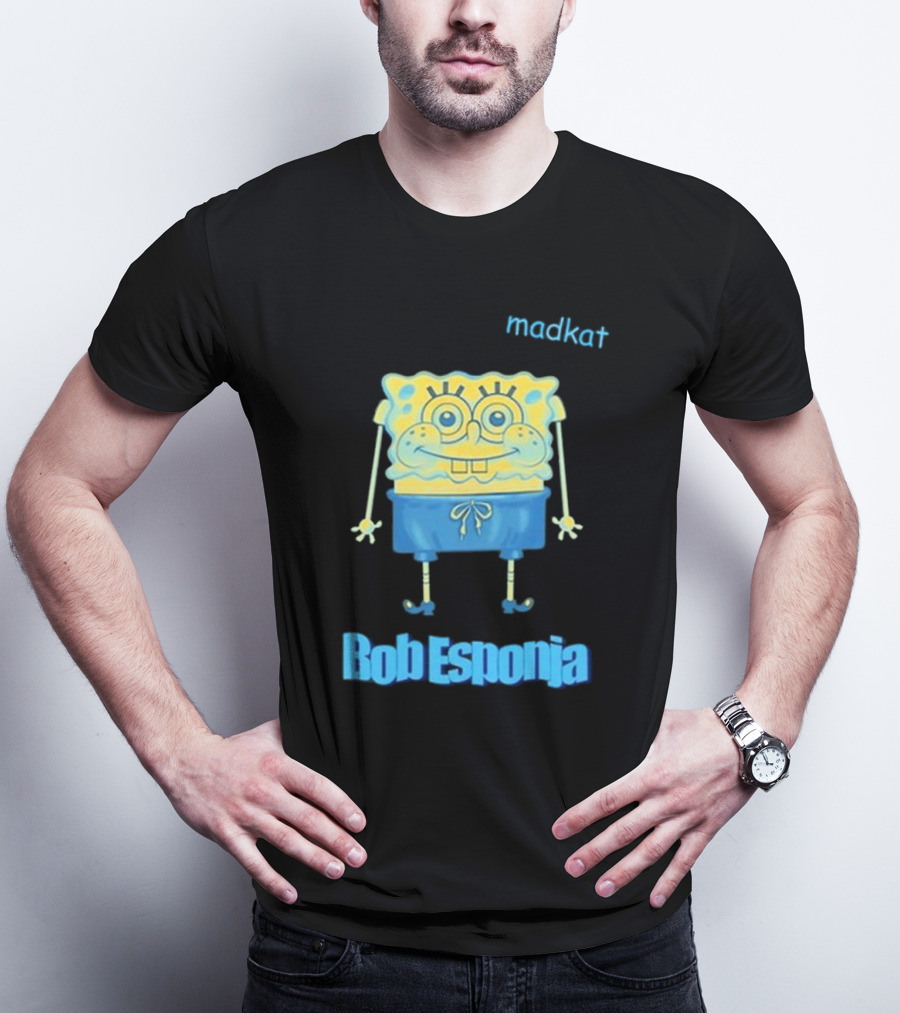 Madkat X Bob Esponja Collaboration Featuring Iconic Sponge Character T-Shirt