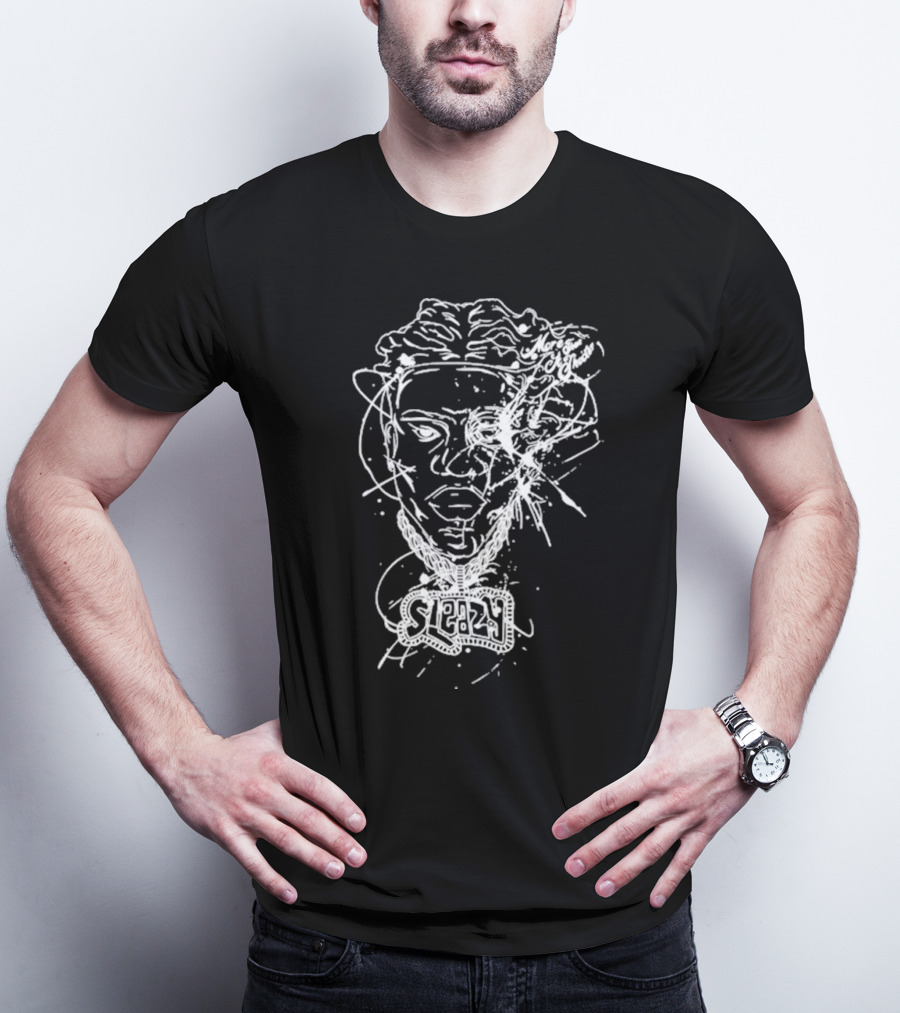 Sleazyworld Go Sleazy Necklace Portrait Sketch T-Shirt