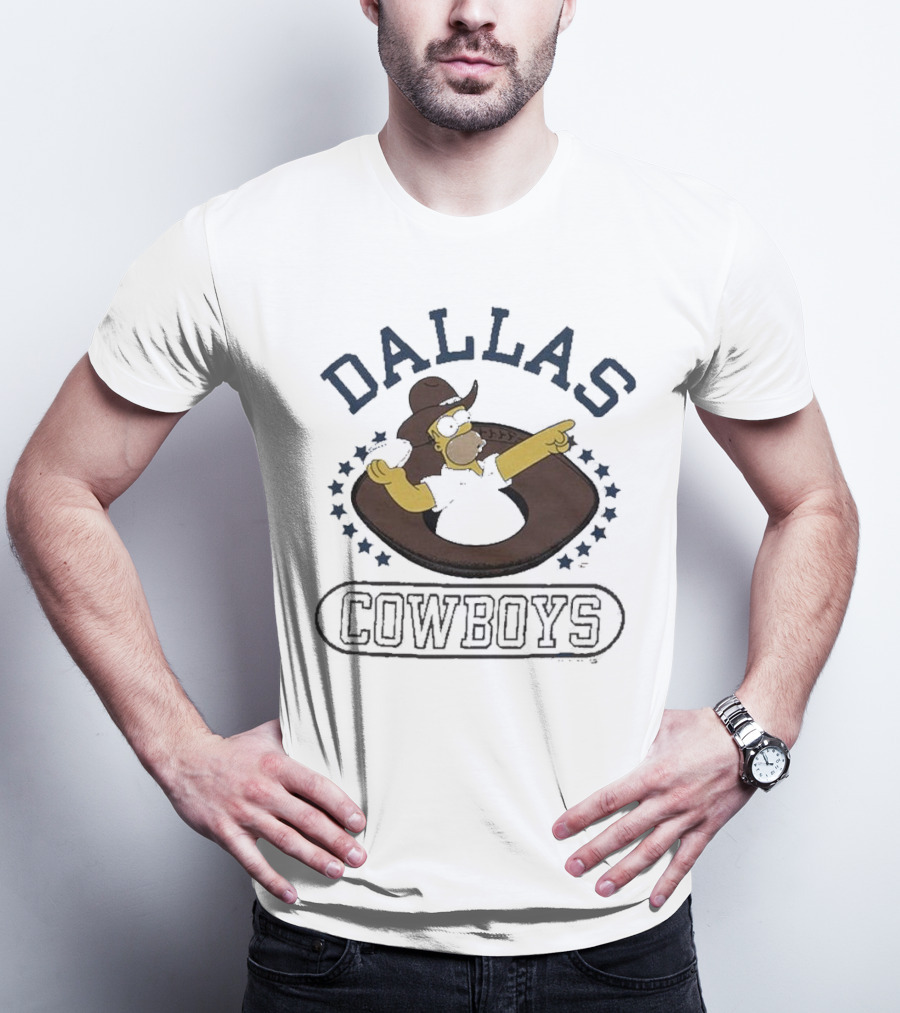 The Simpsons Homer Dallas Cowboys Collaboration Football Fan Mashup T-Shirt