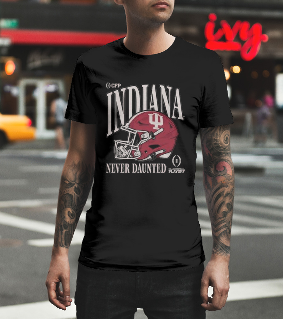 CFP Indiana Never Daunted College Football Playoff Helmet T-Shirt