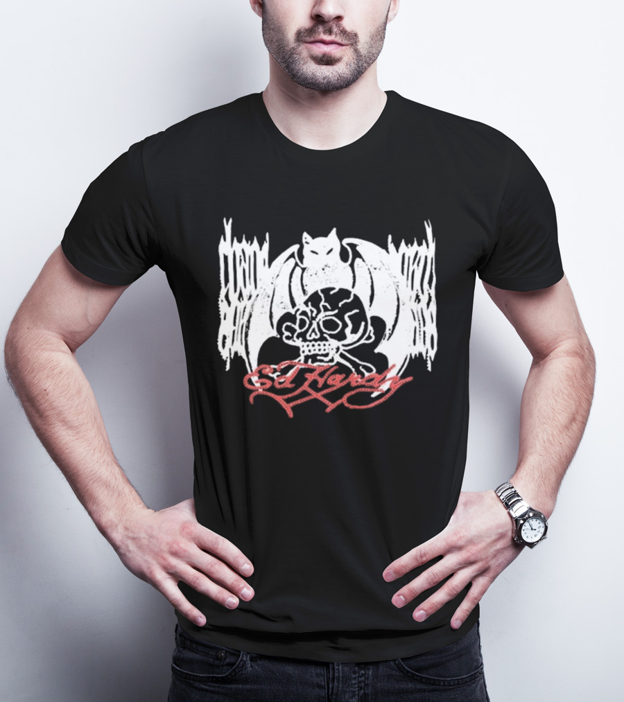 Ed Hardy Skull And Bat T-Shirt