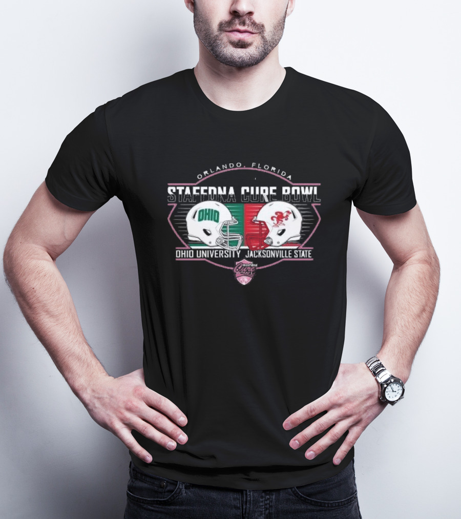 Ohio University Jacksonville State StaffDNA Cure Bowl Orlando Florida T-Shirt